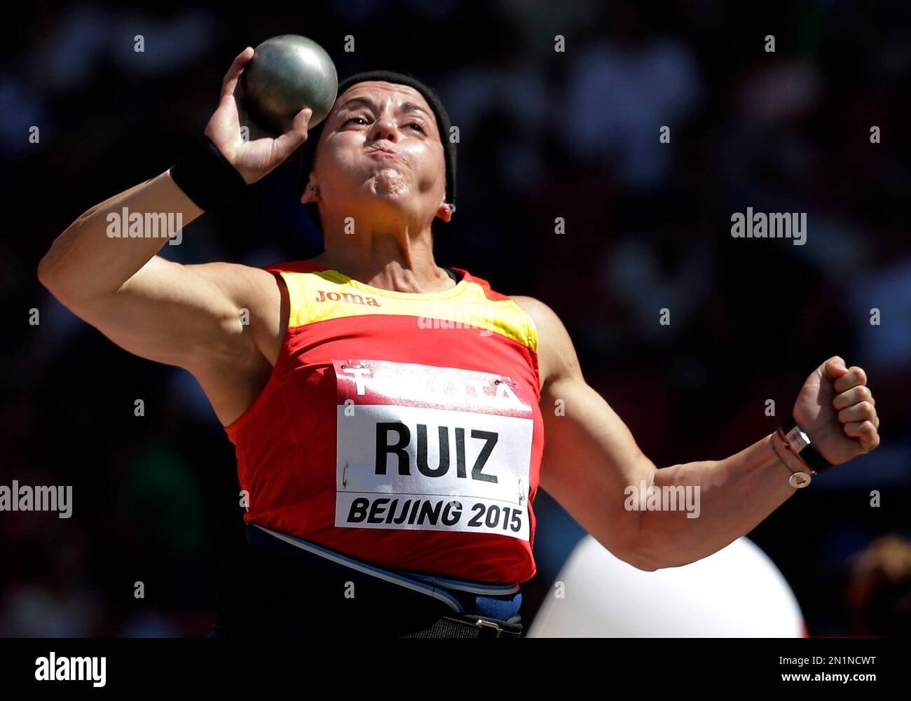Spain's ursula Ruiz competes in women's shot put qualifying at the ...
