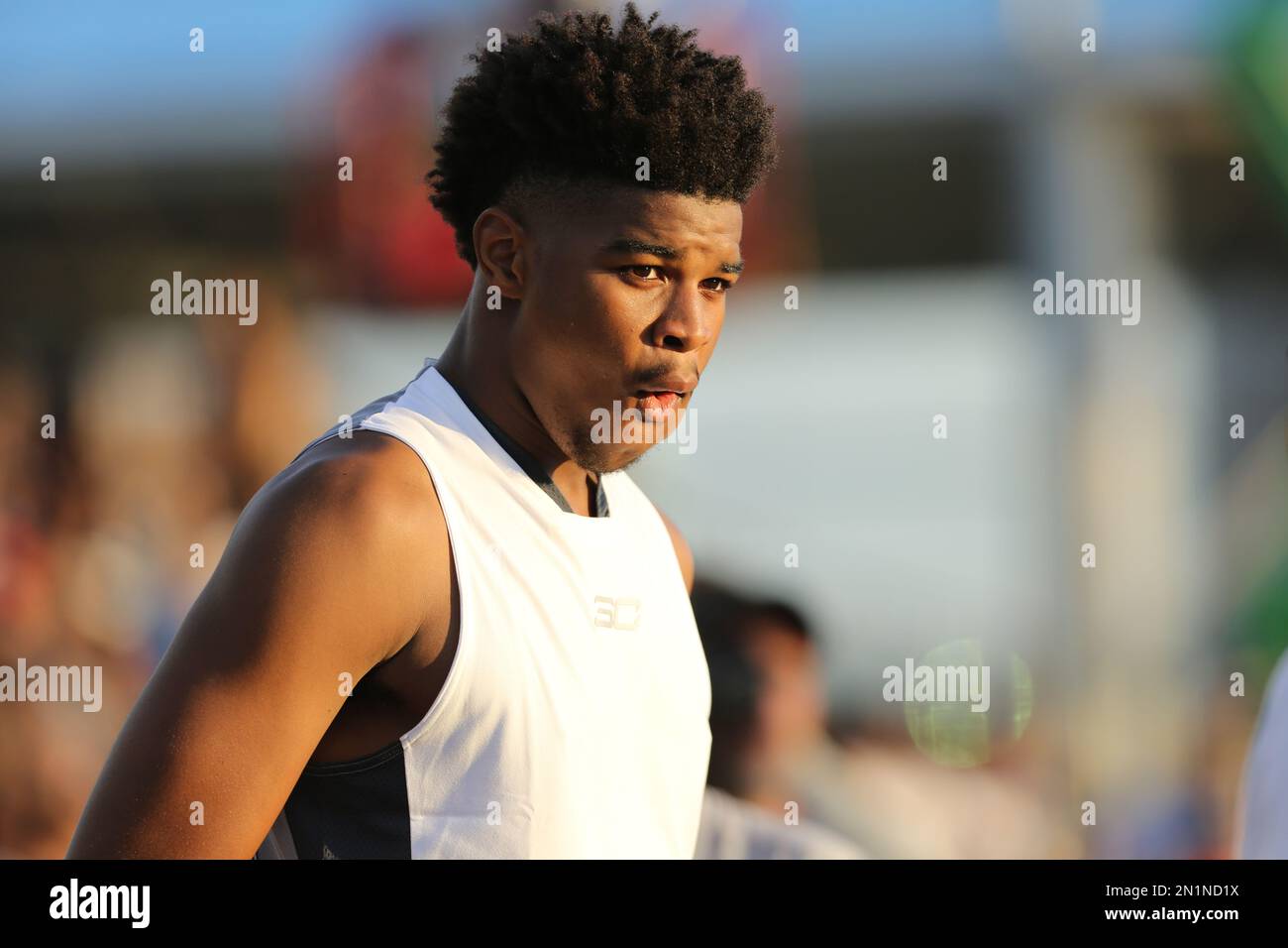 MJ Walker competes in the 3-Point Contest in the Under Armour Elite 24 ...