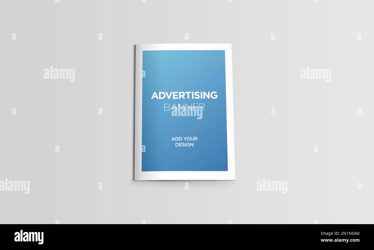 Newspaper Advertising Magazine Brochure Mockup 3D Rendering White ...