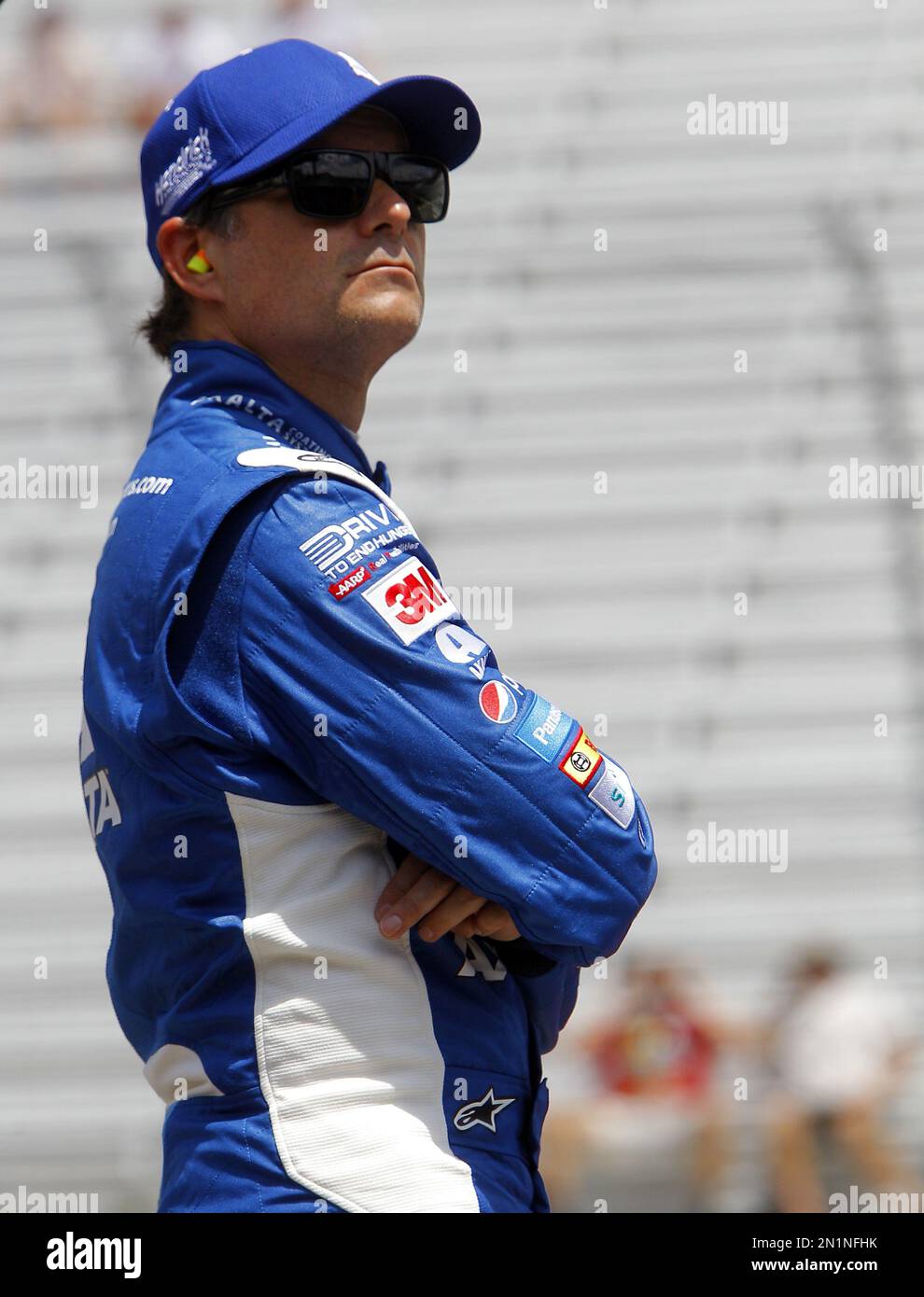 Driver Jeff Gordon watches during practice for the NASCAR Sprint Cup ...