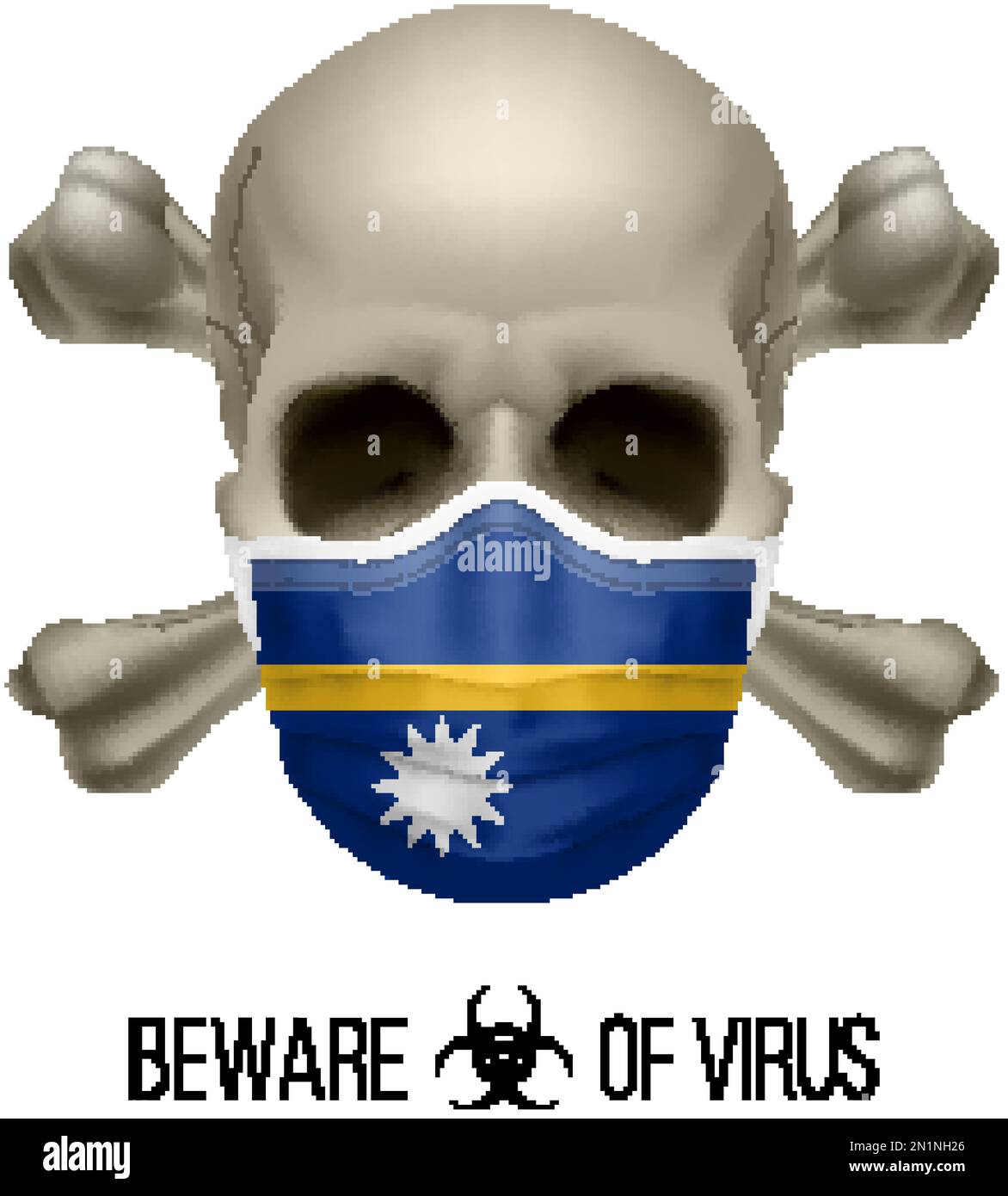 Human Skull with Crossbones and Surgical Mask in the Color of National ...