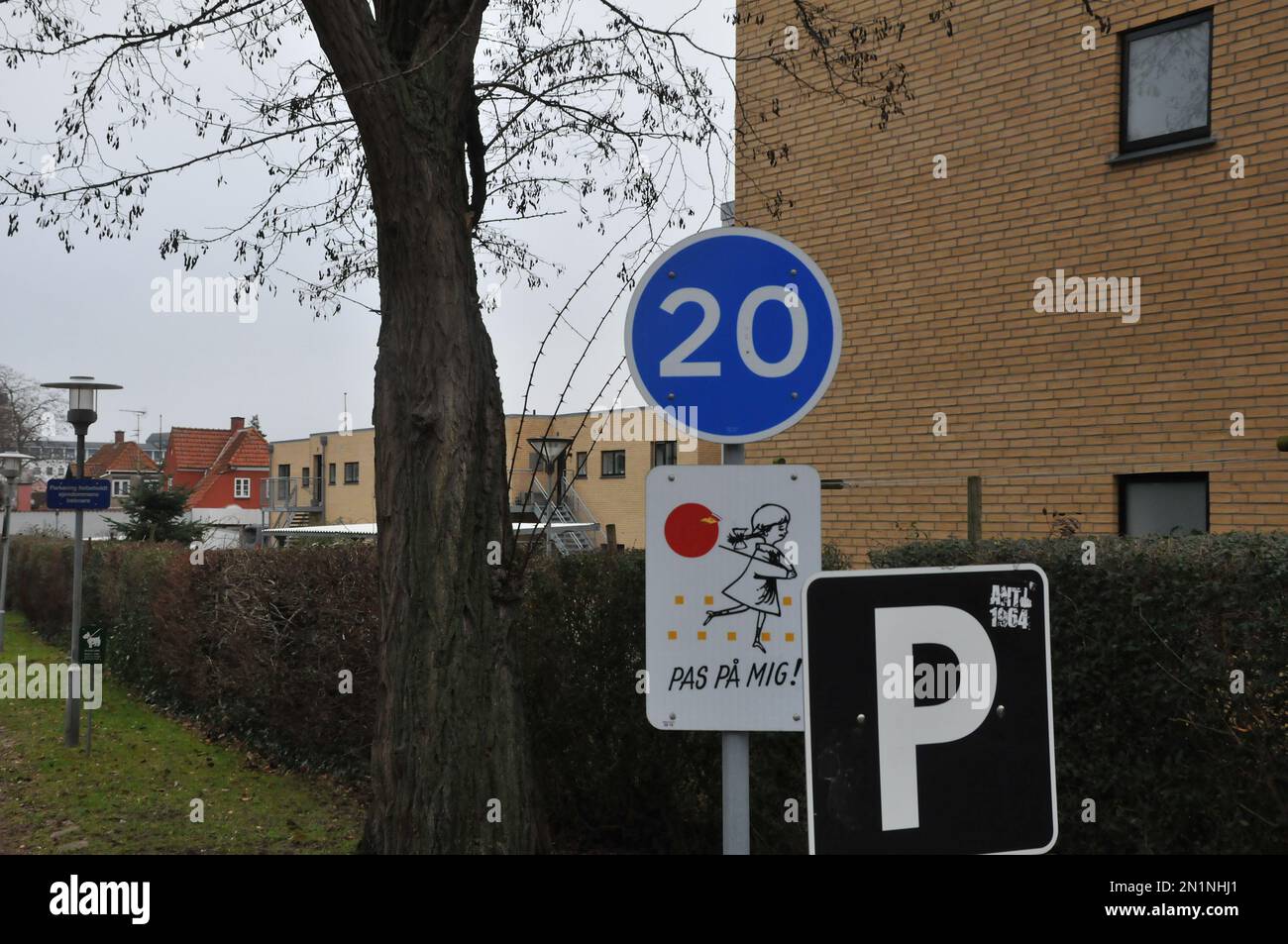 Kastrup/Copenhagen /Denmmark/06 Febraur 2023/20 Kilometer speed limit ...