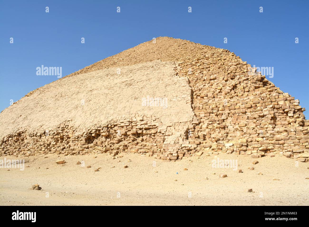 The Bent Pyramid of king Sneferu, A unique example of early pyramid development in Egypt located ...