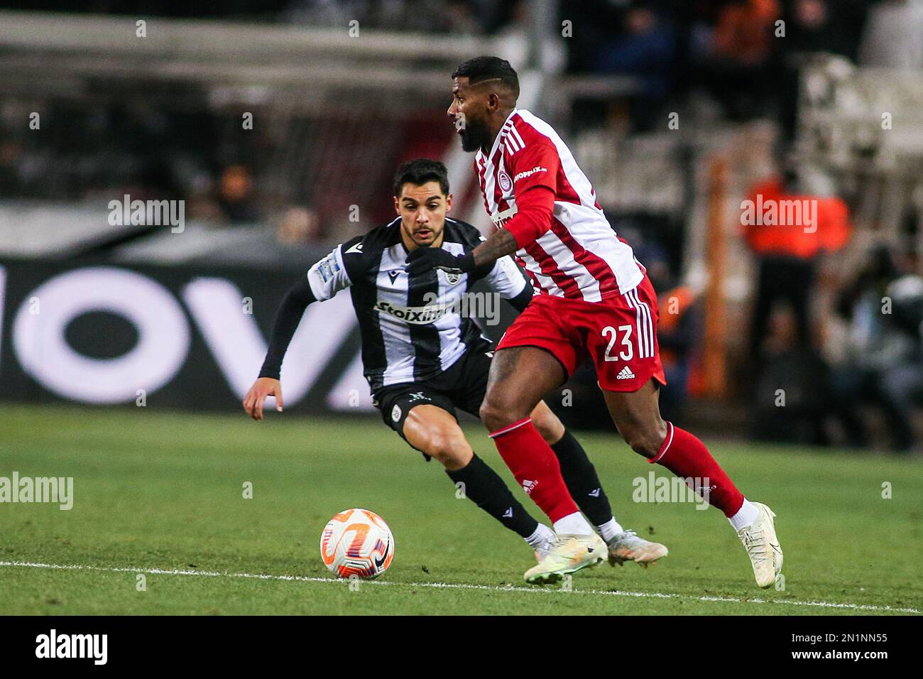 Thessaloniki, Greece. 5th Feb, 2023. Olympiacos's player Rodinei (Right ...