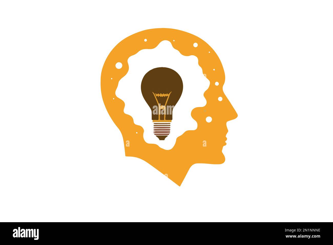 Light bulb human brain inside Stock Vector Images - Alamy