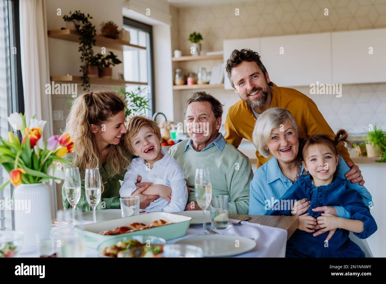 Multigenerational family celebrating together hi-res stock photography ...