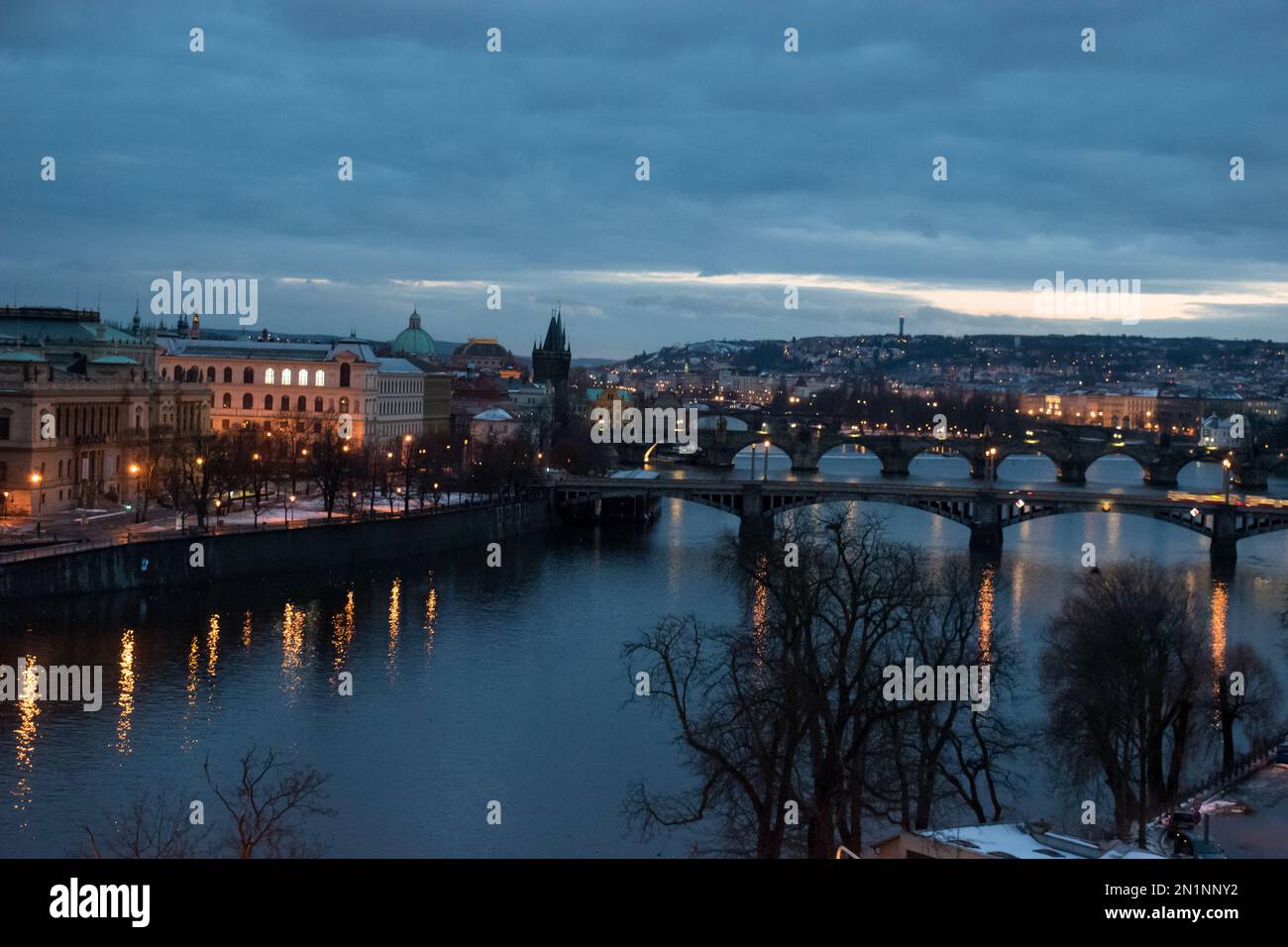Prague iconic Charles Bridge (Karluv Most) and Old Town Bridge Tower at ...