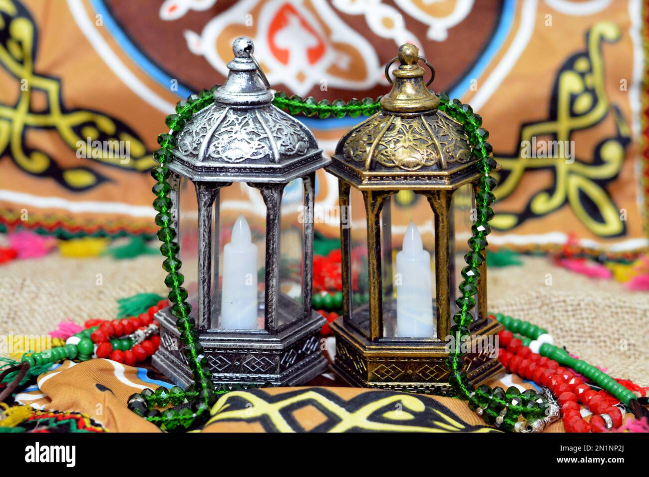 Ramadan Lantern lamp or Fanous Ramadan on a Ramadan background as a ...