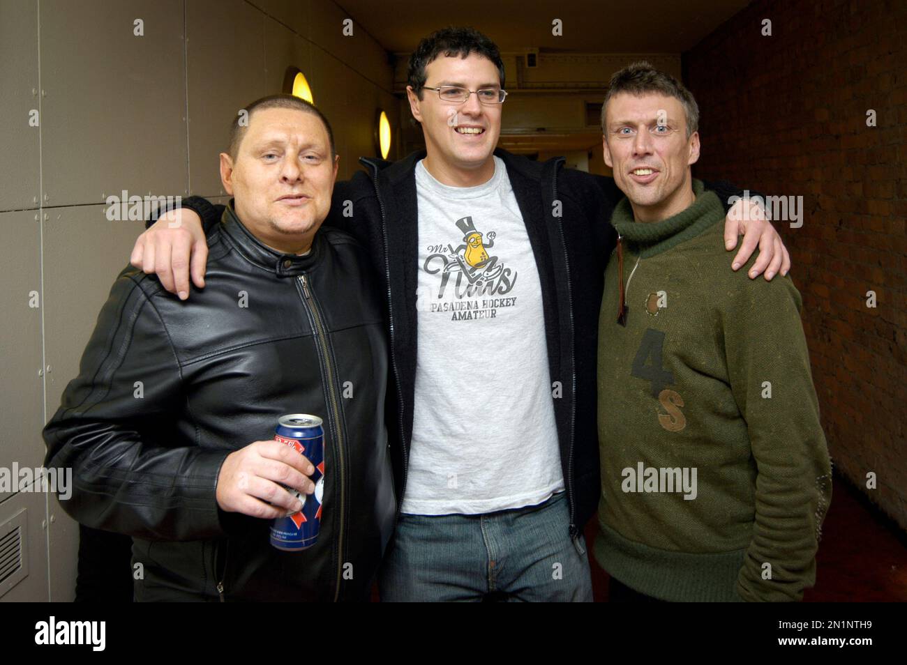 Bez and Shaun Ryder from the Happy Mondays photographed with Patrick McGuinness at Peter Kay's ...