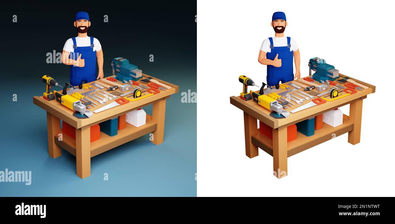 Workbench cartoon hi-res stock photography and images - Alamy