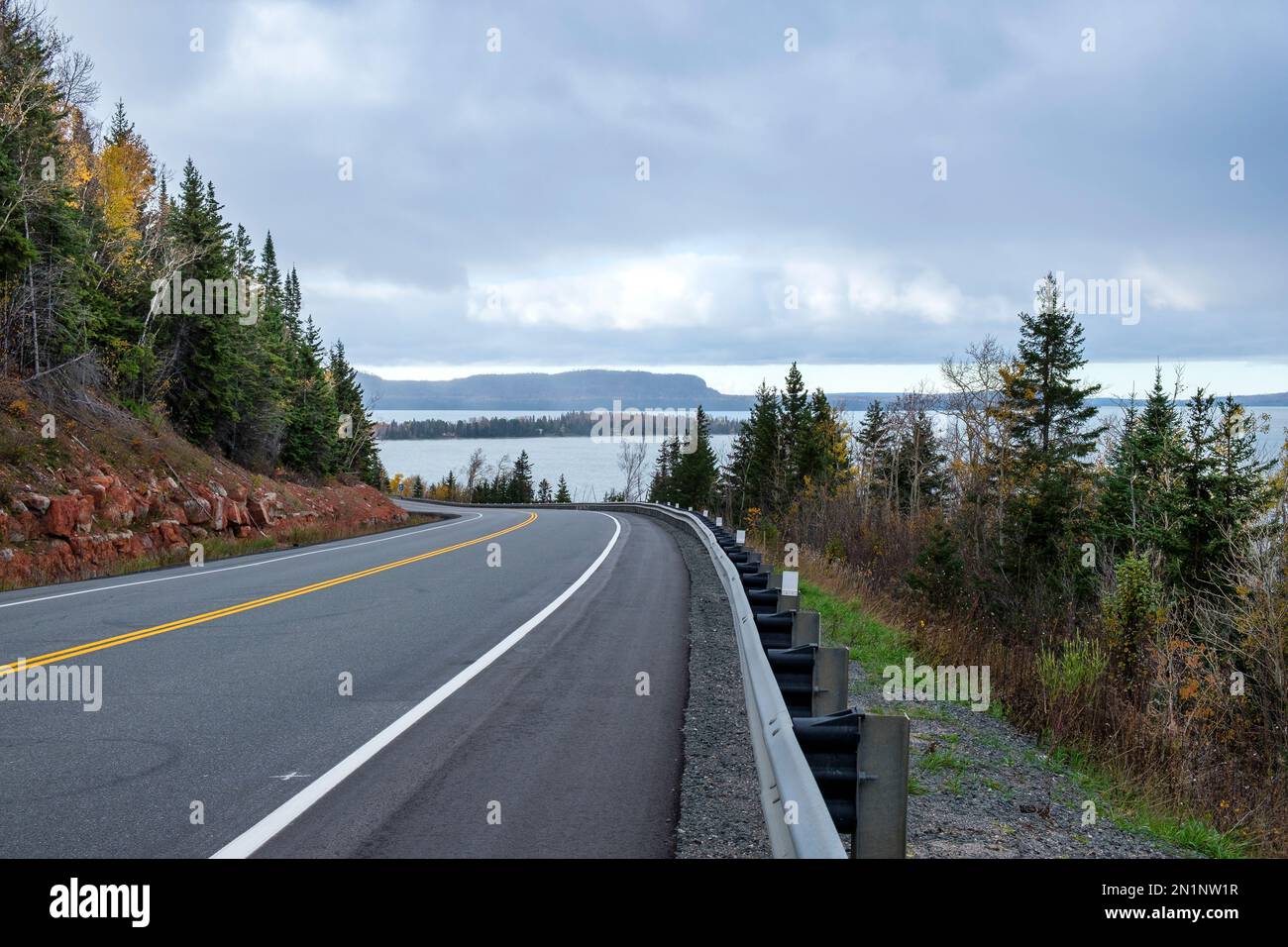 Lake Superior Circle Route on highway 17, Ontario, Canada Stock Photo ...
