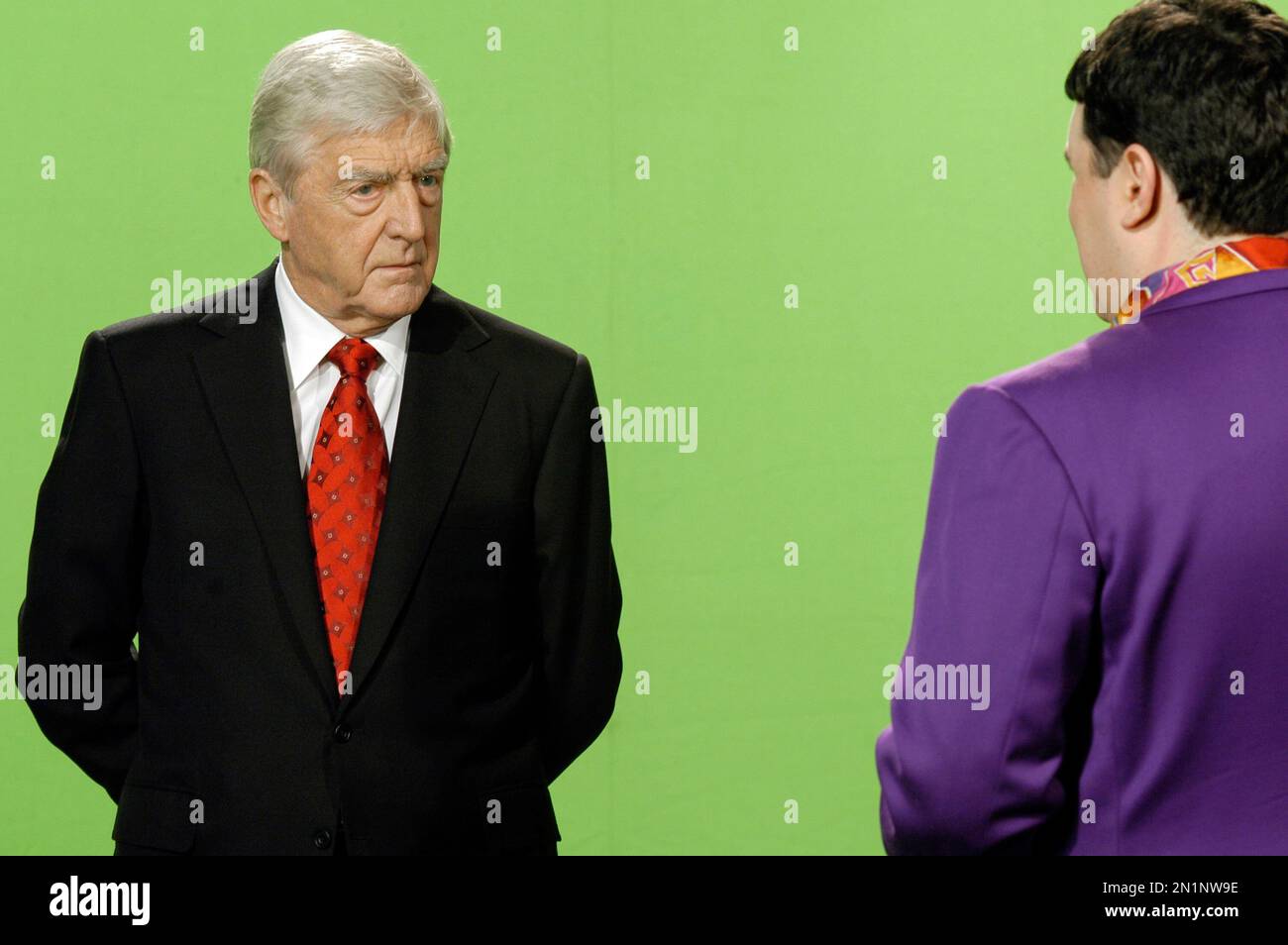 Michael Parkinson photographed with Peter Kay during his iconic 2005 ...