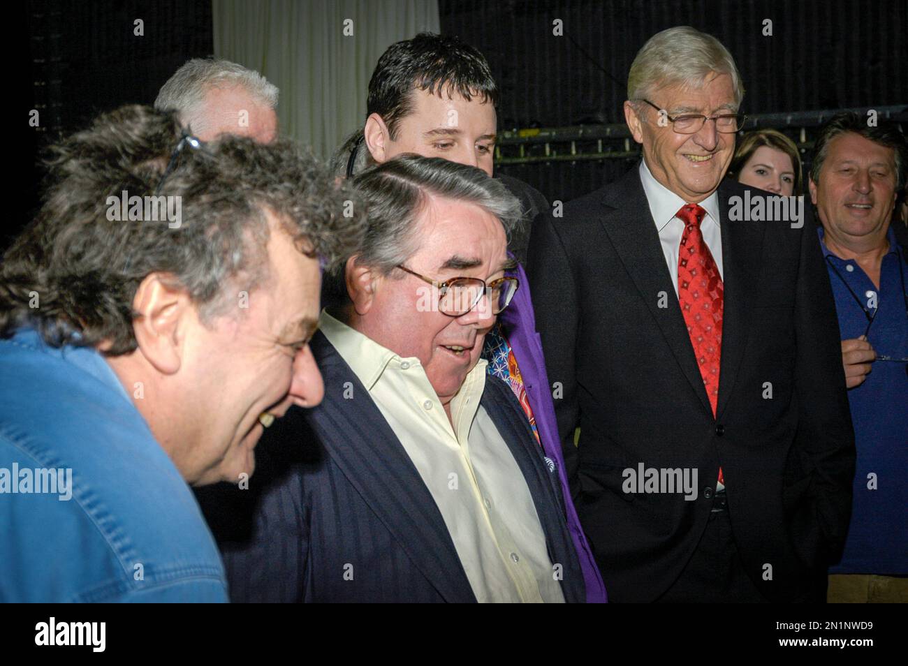 Comedian Ronnie Corbett and Michael Parkinson review video footage of ...