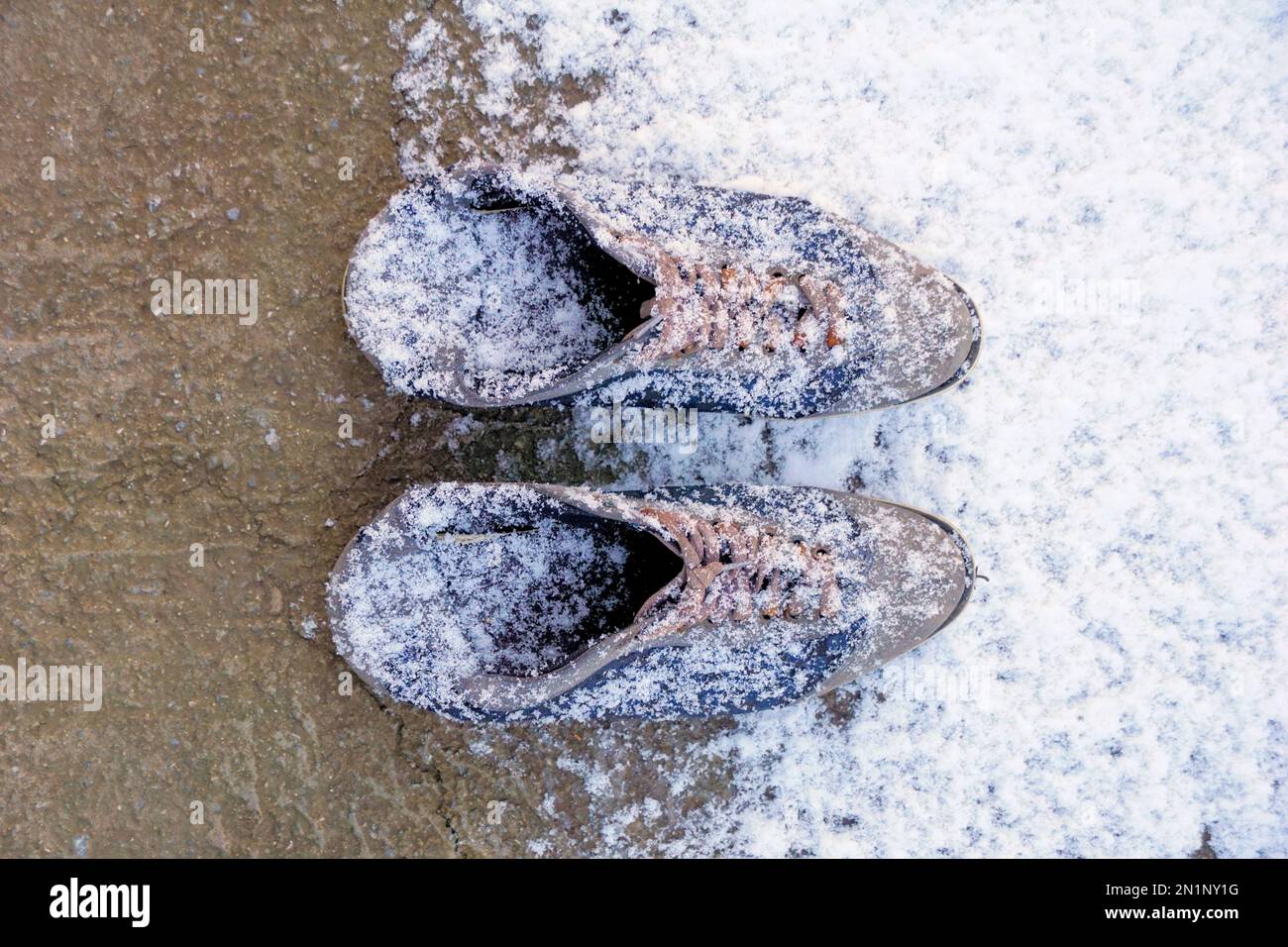 Blue snow boots shoes hi-res stock photography and images - Alamy