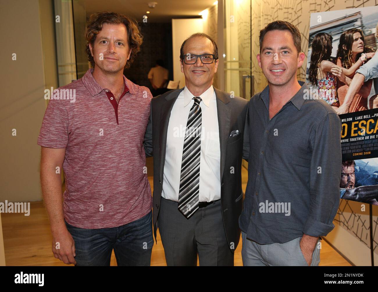 John Erick Dowdle, Director and Writer, and from left, Gary Michael Walters, CEO Bold Films, and ...
