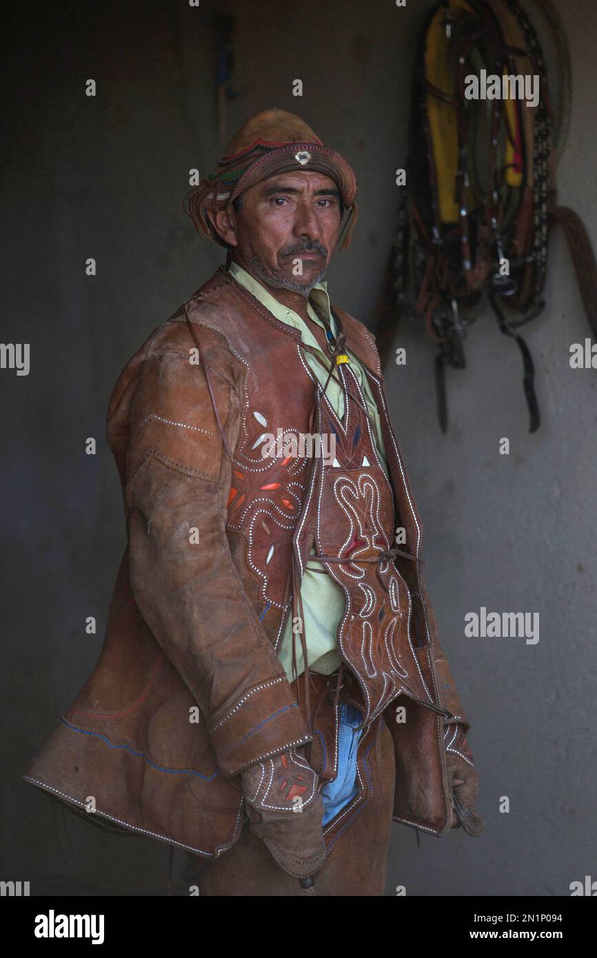 In this July 24, 2015 photo, Joao de Cazuza wears his "gibao" cowboy ...