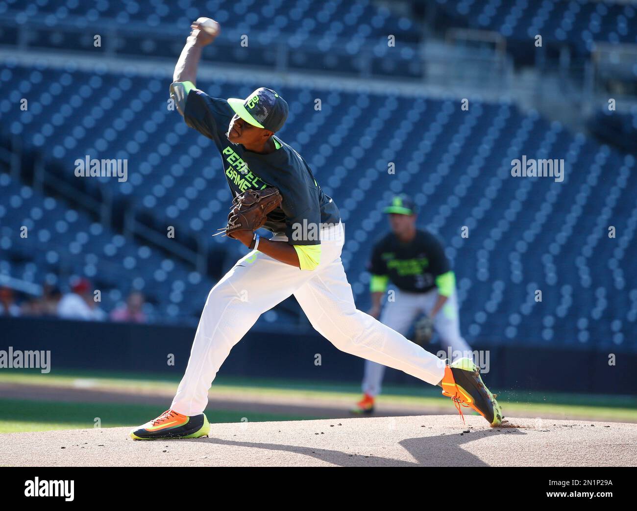 Reggie Lawson, from Adelanto, Calif., during the Perfect Game All ...