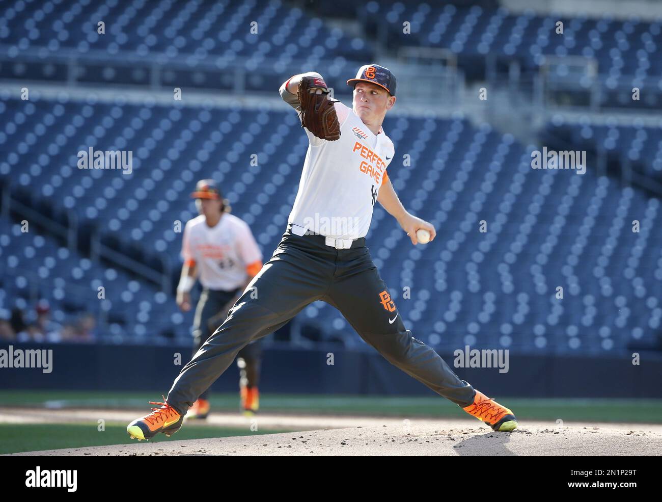 Jason Groome, from Barneset, N.J., during the Perfect Game All-American ...