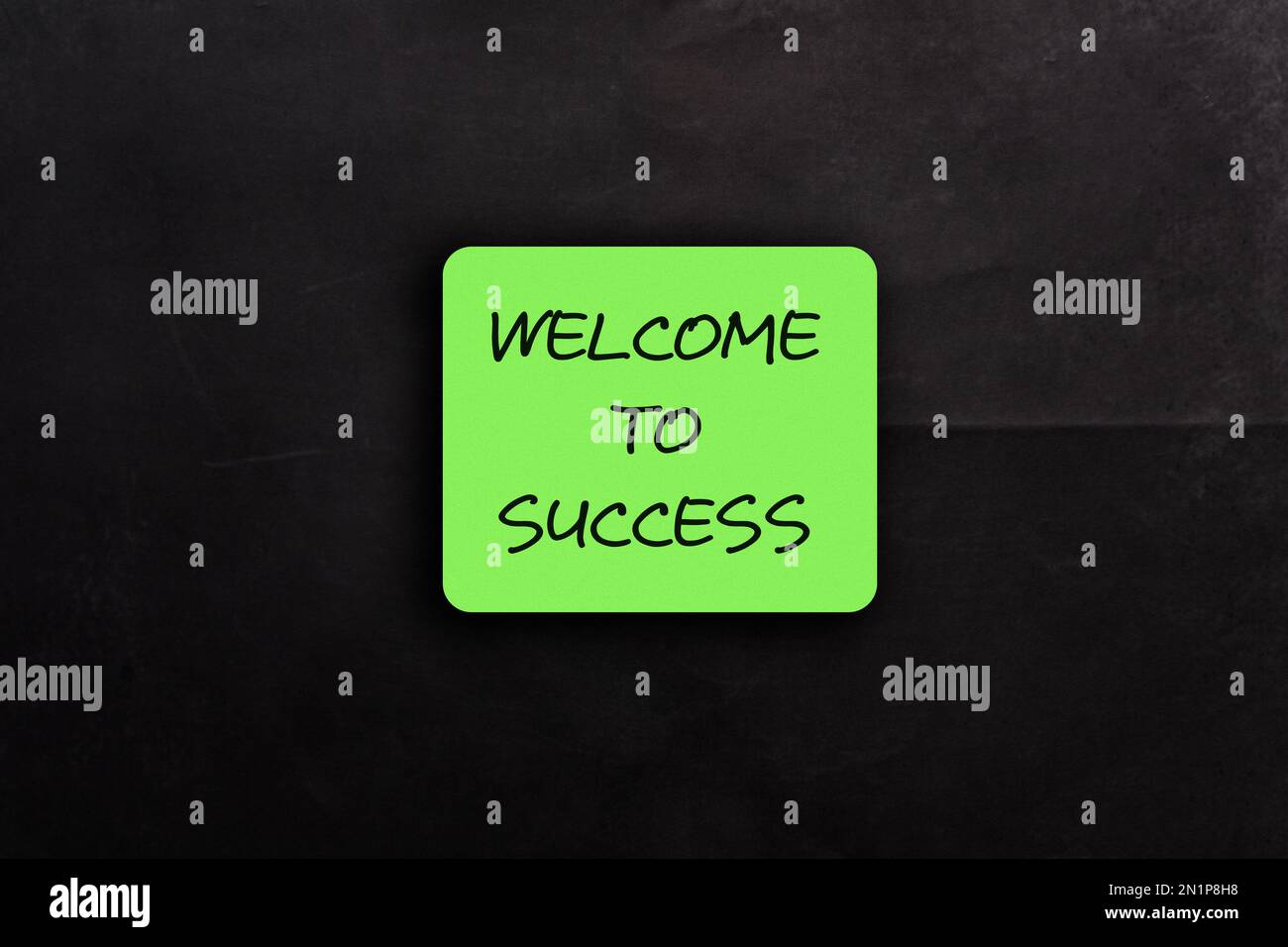 Green card with text Welcome to Success on black background Stock Photo ...