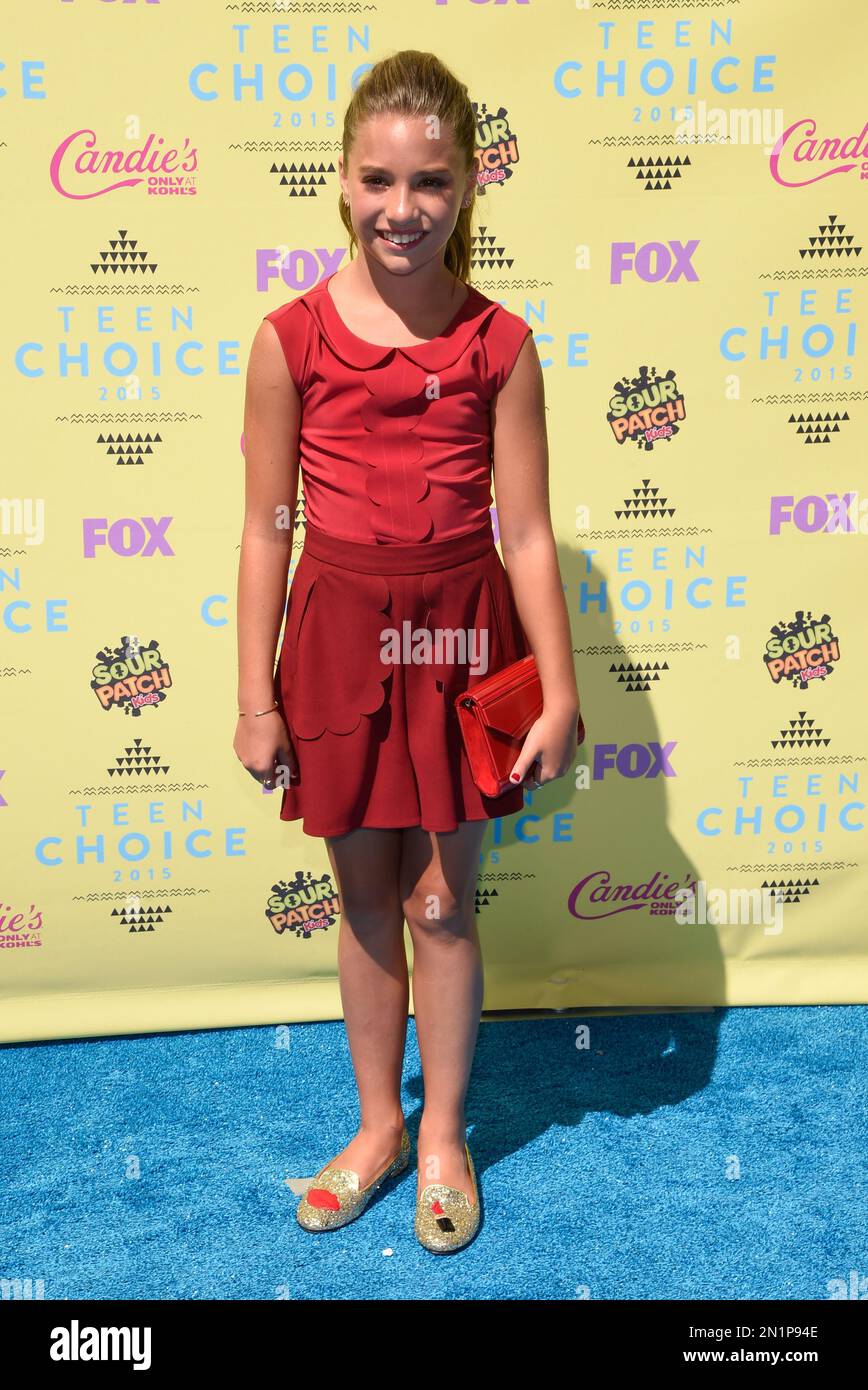Mackenzie Ziegler arrives at the Teen Choice Awards at the Galen Center ...