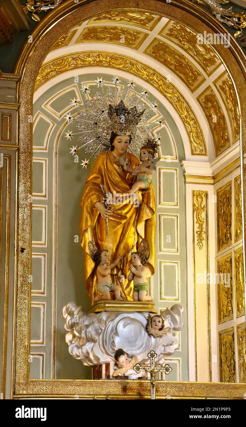 Madonna and Child Jesus statue in the Church of Saint Nicholas and Saint Peter Martyr in ...