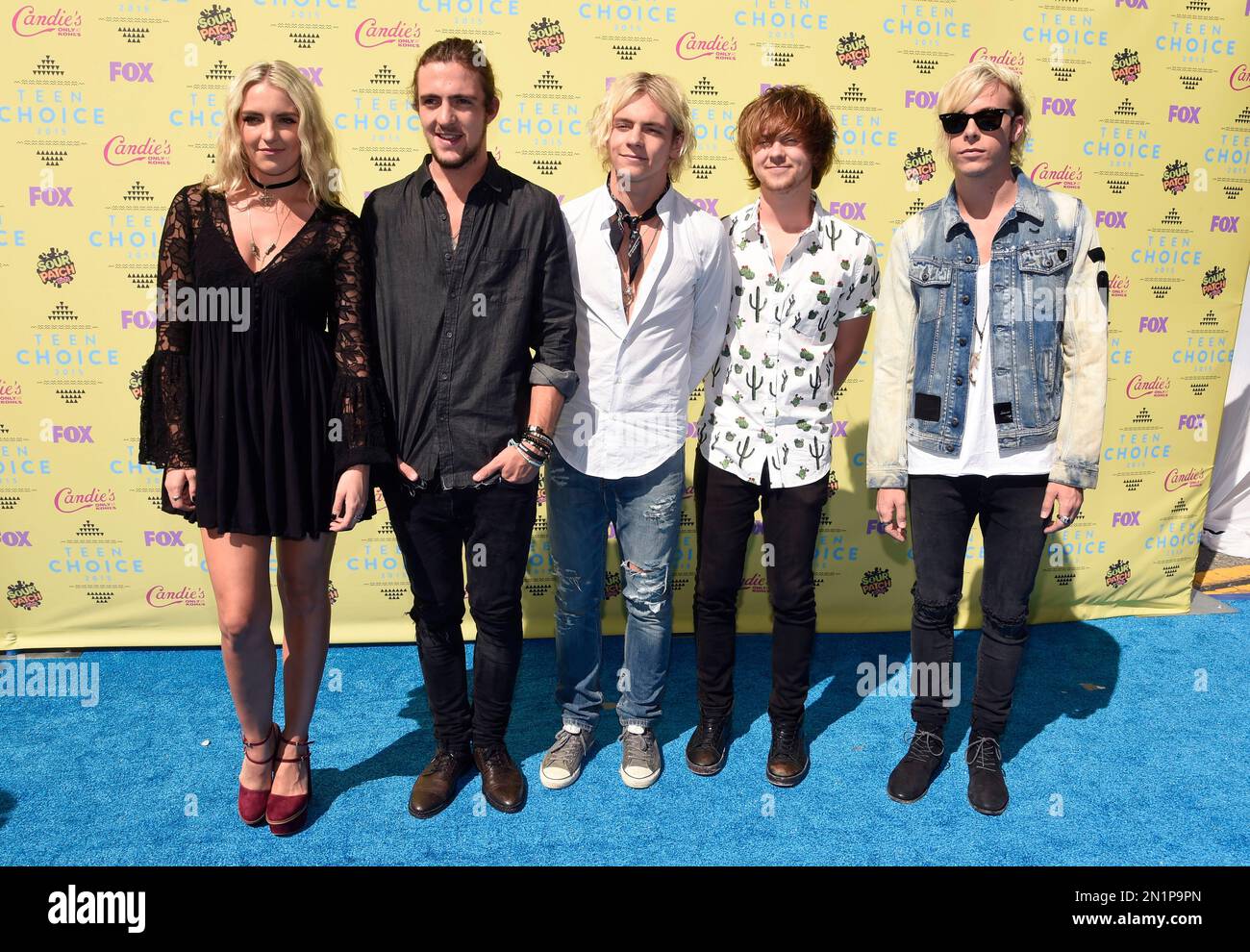 Rydel Lynch, from left, Rocky Lynch, Ross Lynch, Ellington Ratliff and ...