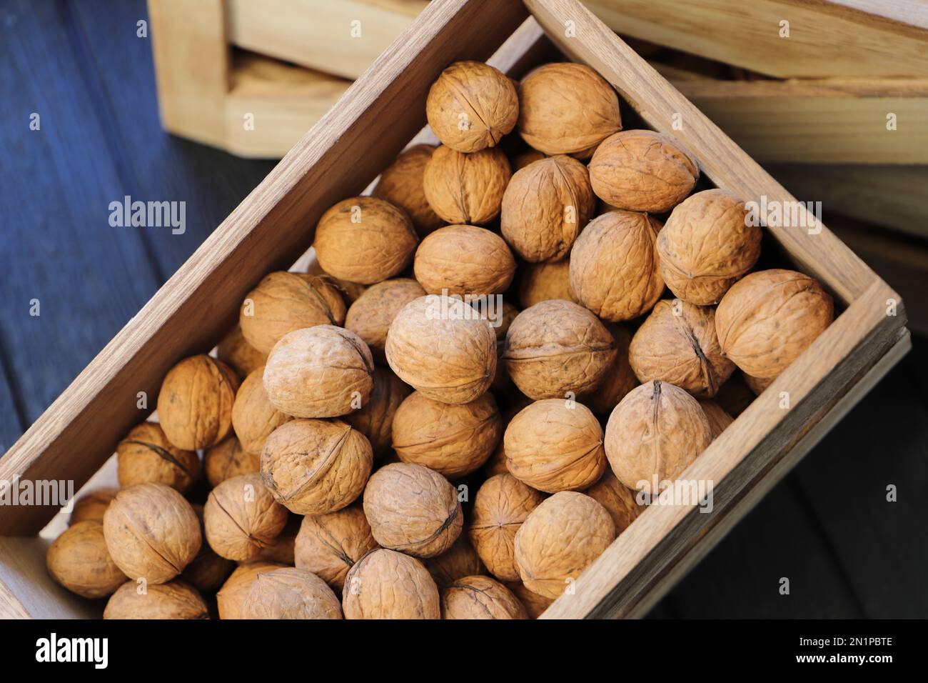 fresh walnuts in a box Stock Photo - Alamy