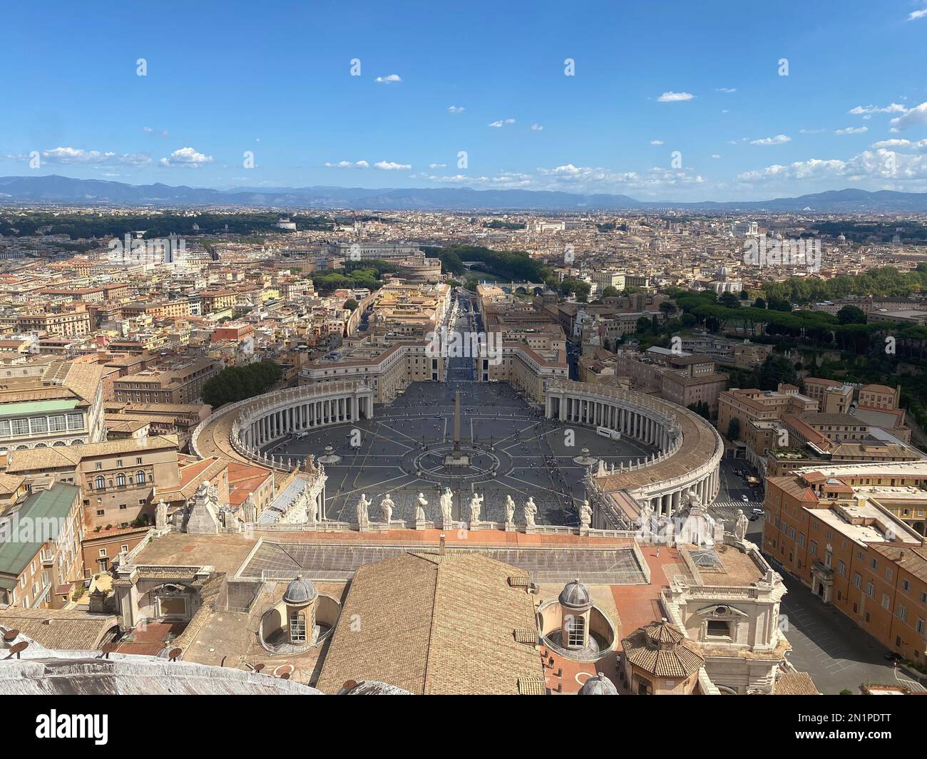 An aerial view of modern buildings on a sunny day in Vatican City Stock ...