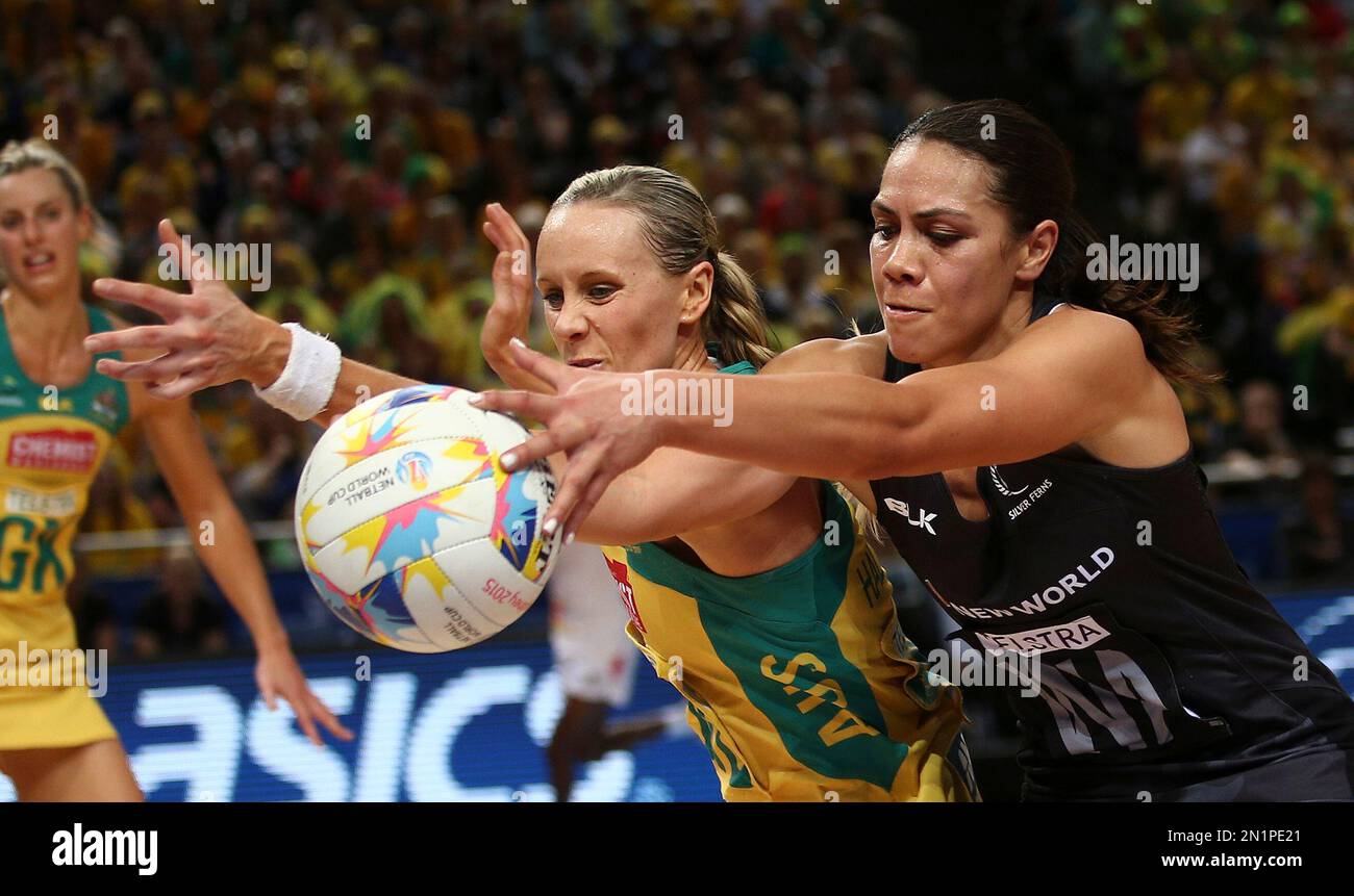 Australia's Renae Hallinan, left, and New Zealand's Grace Rasmussen ...