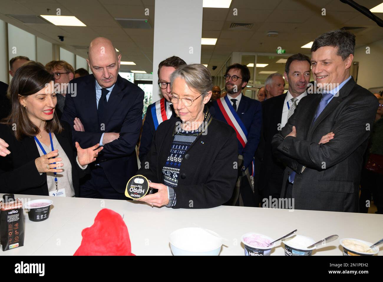 Paris, France, on February 6, 2023. French Prime Minister Elisabeth ...