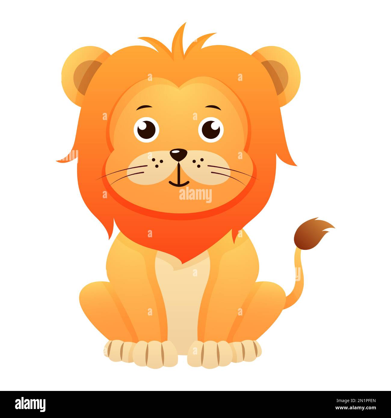 Lion . Cute isolated cartoon vector Stock Vector Image & Art - Alamy
