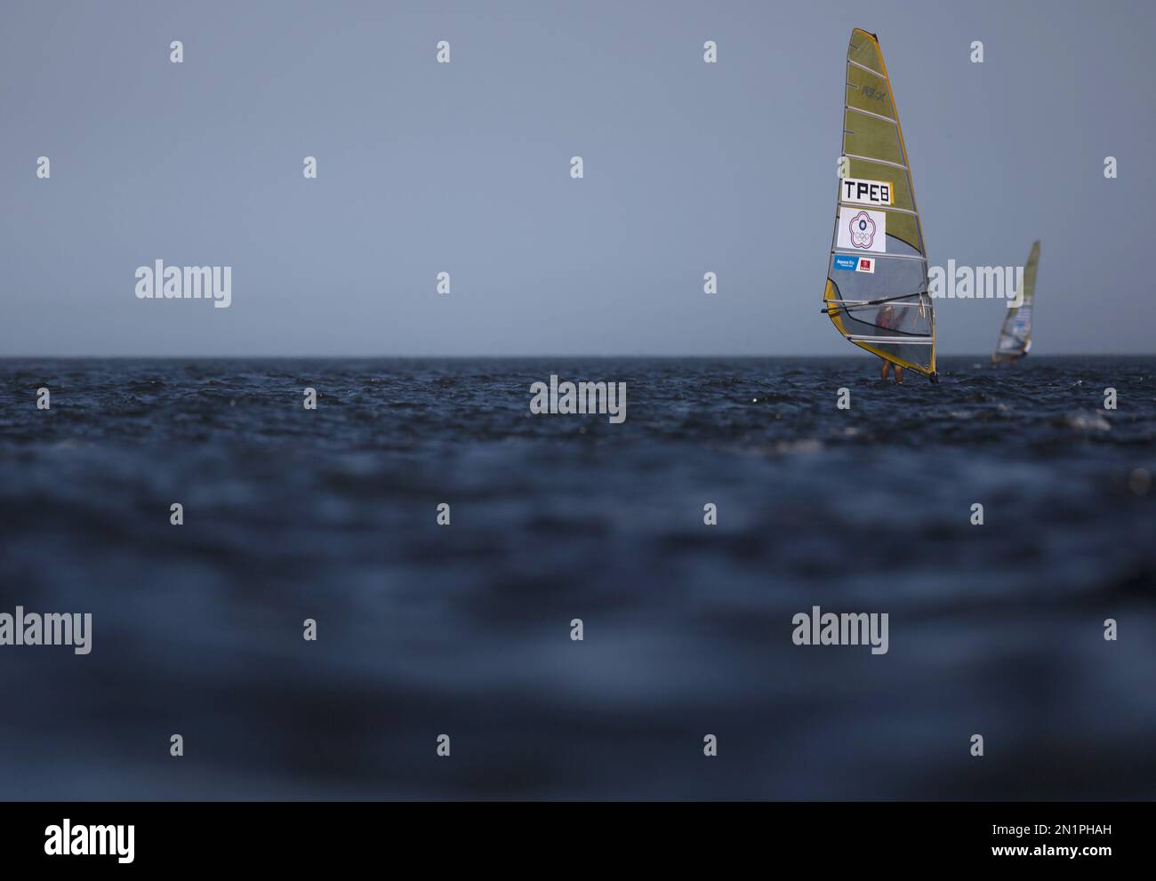 Chinese Taipei's Hao Chang competes in the RS:X Windsurfer event during ...