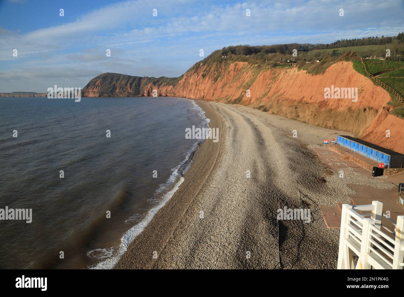 Early spring view of Jacob's ladder beach, Sidmouth, East Devon, England, UK Stock Photo - Alamy