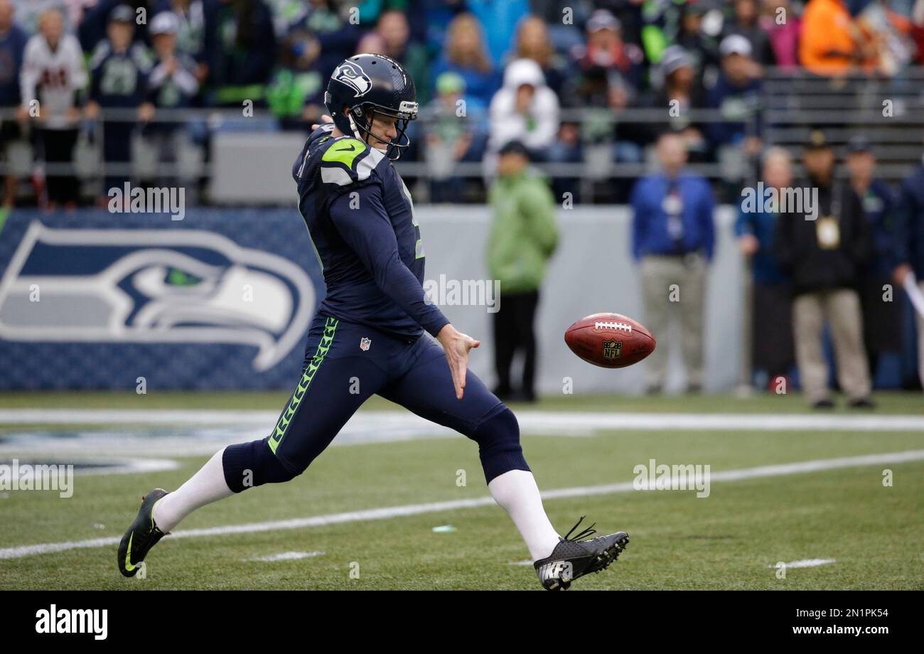 Seattle Seahawks kicker Steven Hauschka kicks against the Denver ...