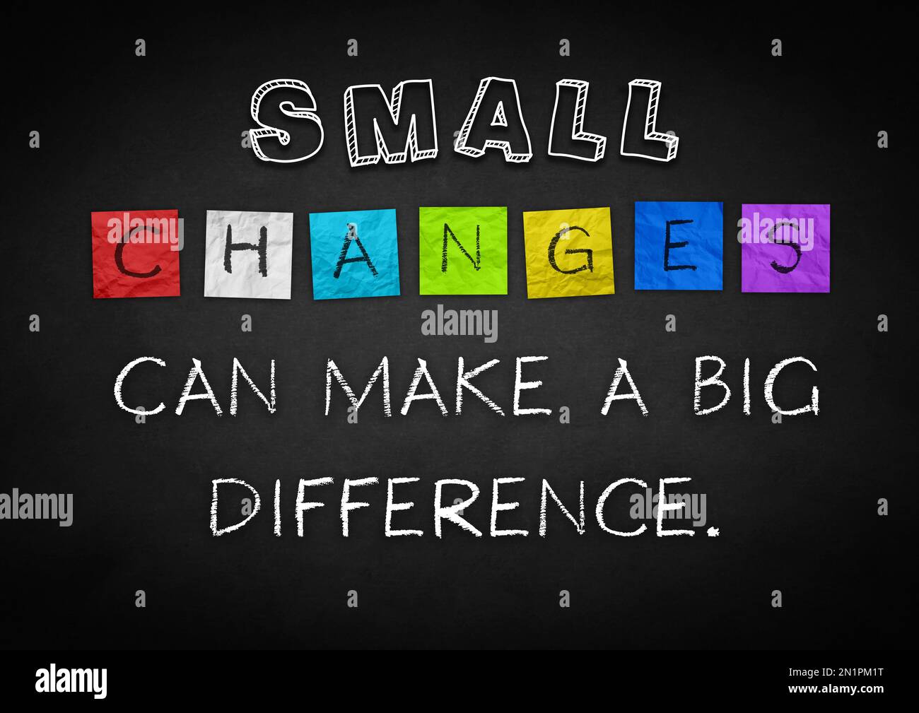 Motivational quote - Small changes can make a big difference Stock Photo - Alamy