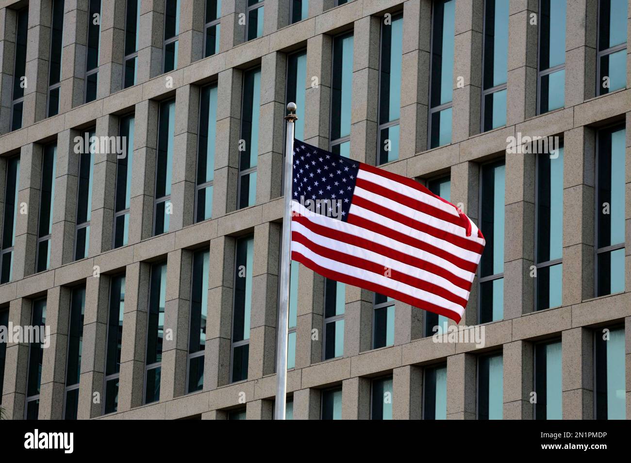 The United States flag flies at the embassy in Havana, Cuba, Friday ...