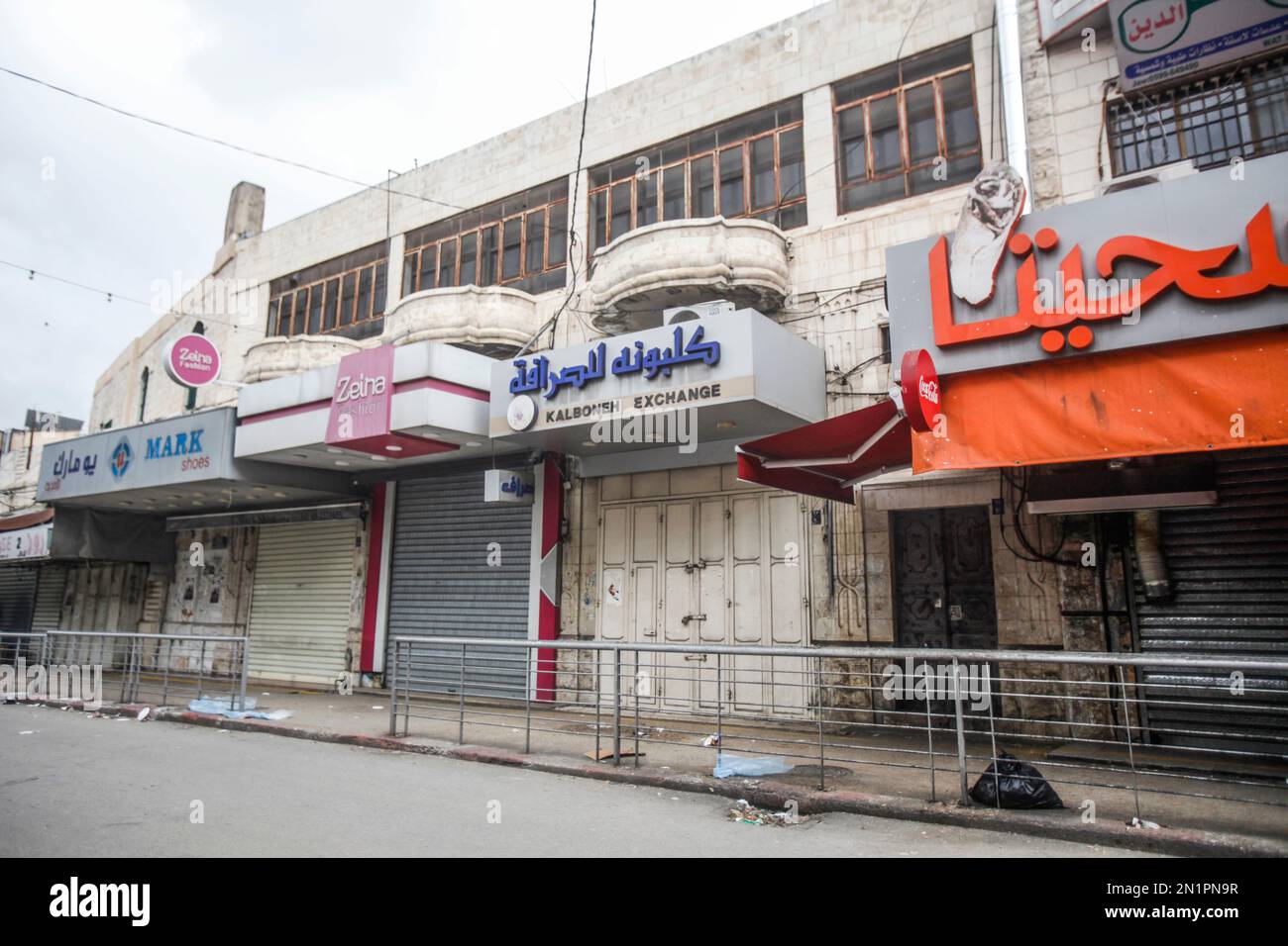 Nablus, Palestine. 06th Feb, 2023. Stores in Palestine are closed during a general strike in the ...