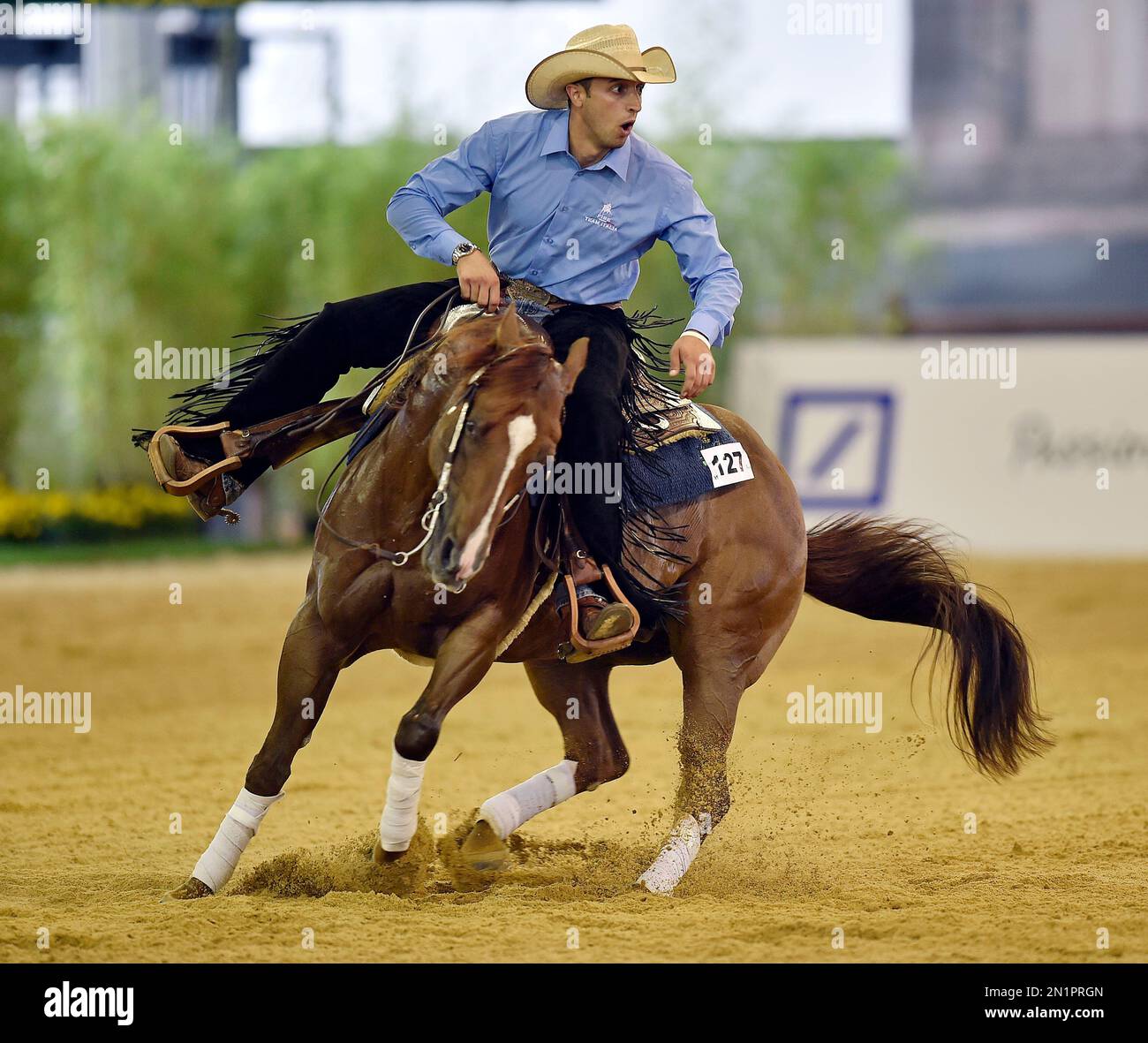 Francesco Martinotti of Italy competes on Rambo Bo Sun during the ...
