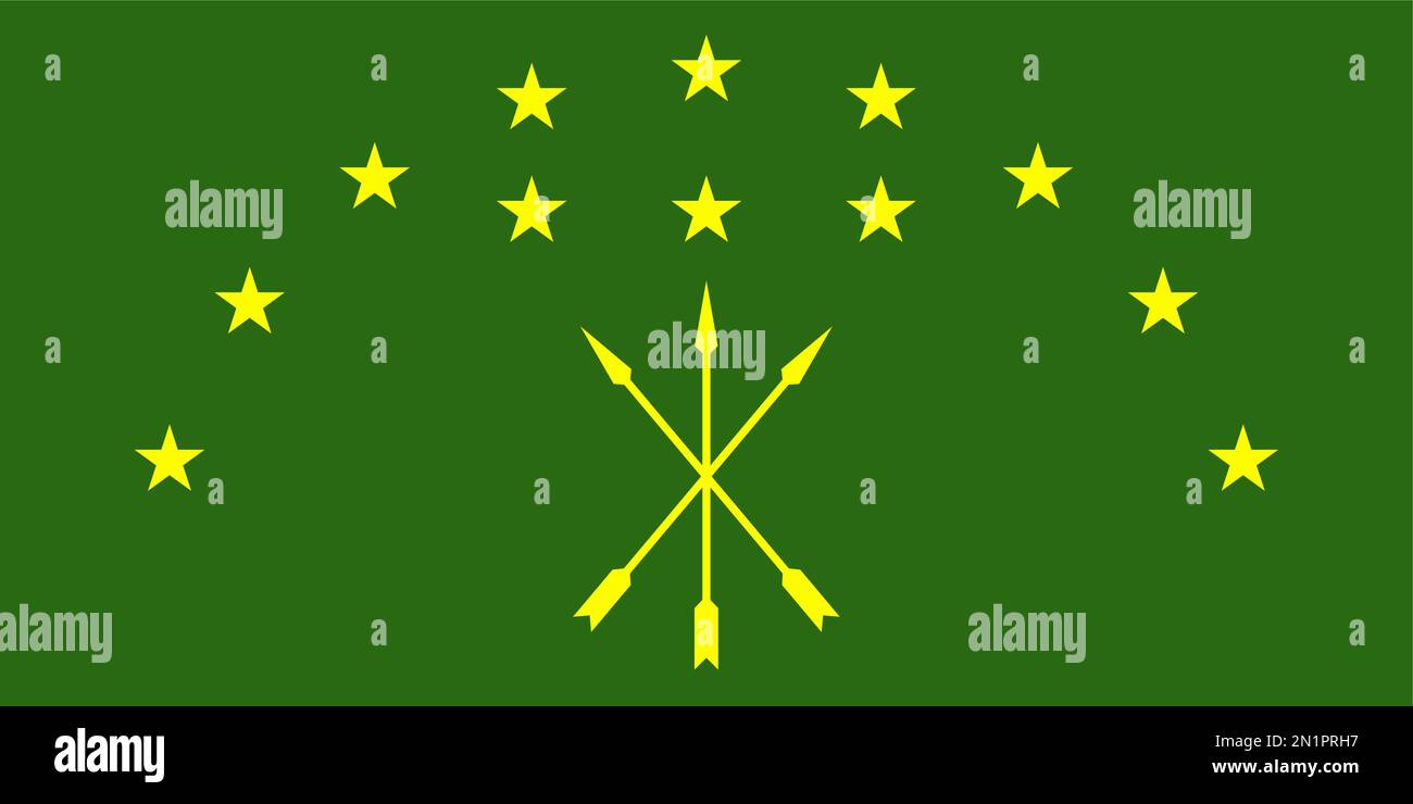 Flag of Republic of Adygea (Russian Federation, Russia) Circassian flag ...