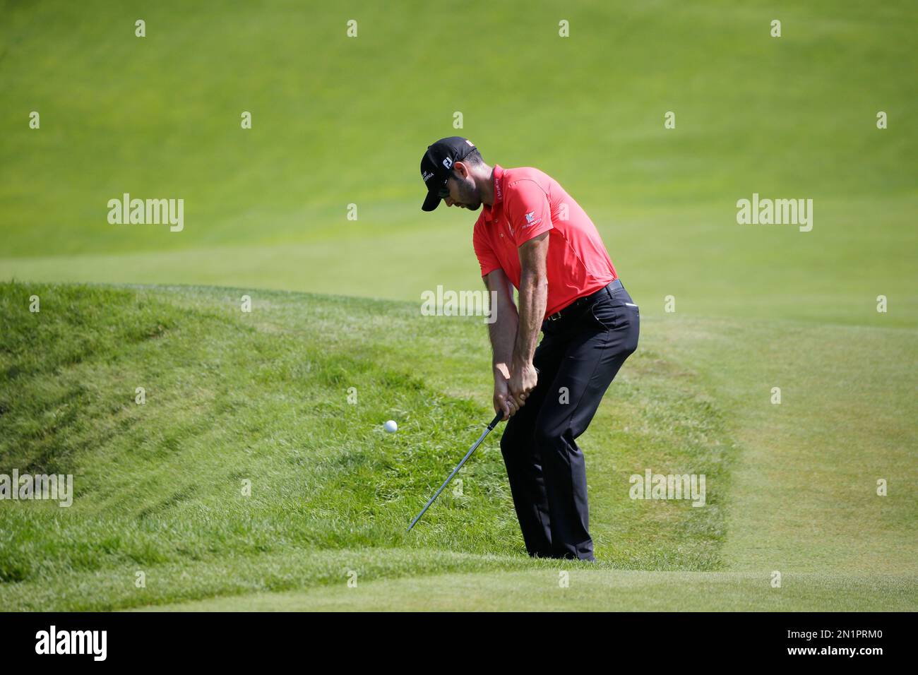 Cameron Tringale hits to the 18th green during the second round of the ...