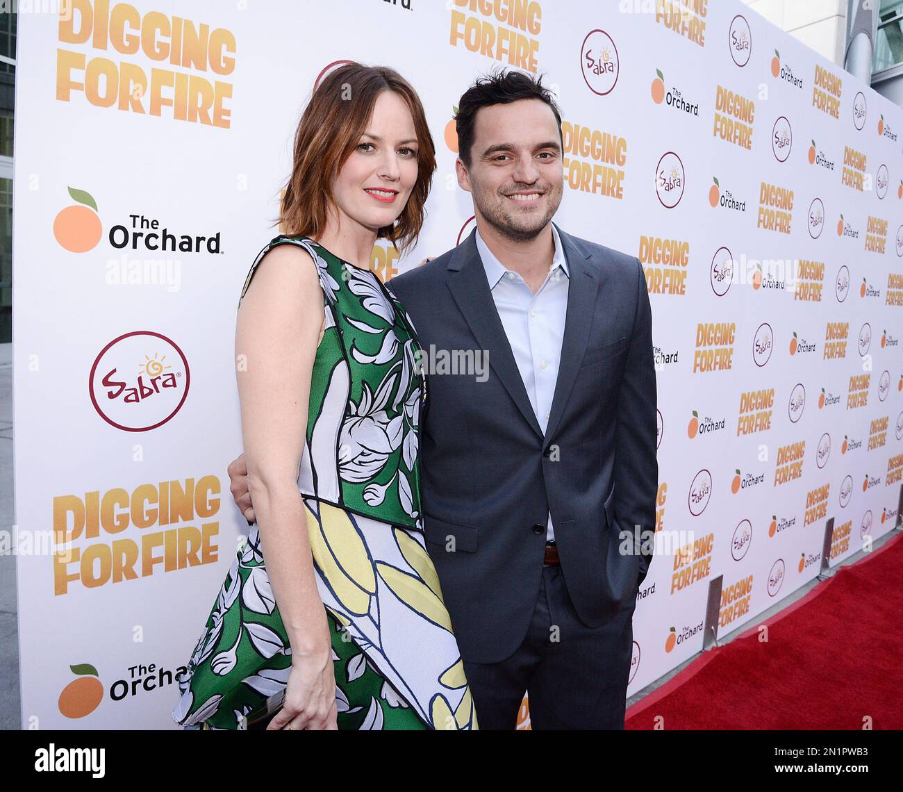 Actor Jake Johnson, right, and actress Rosemarie DeWitt attend the Los Angeles premiere of the ...