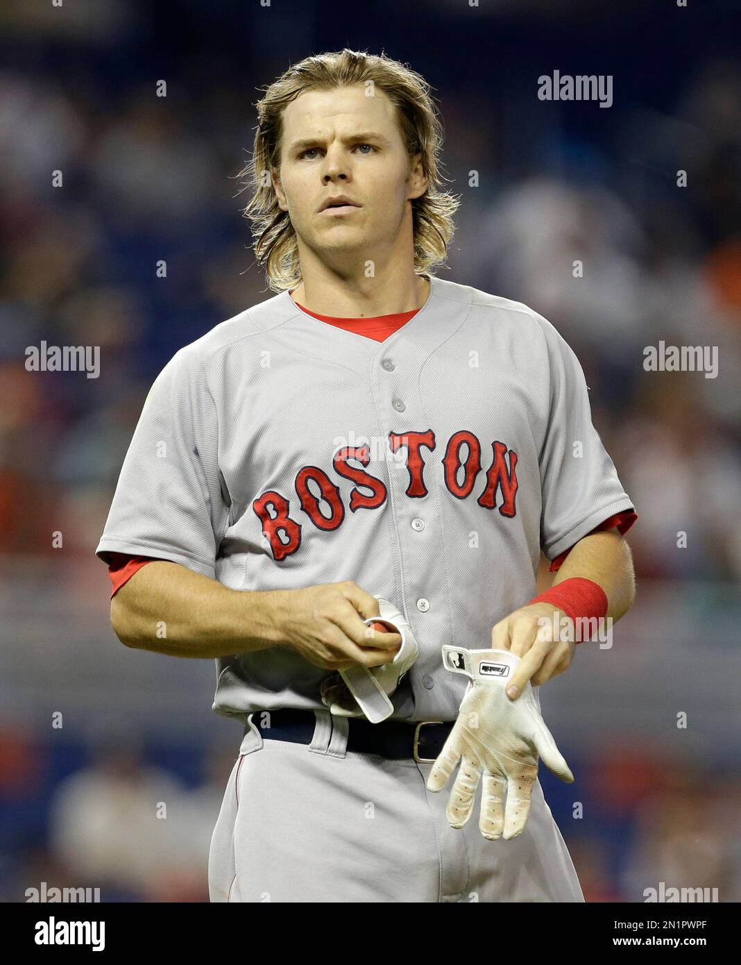 Boston Red Sox second baseman Brock Holt (26) heads to second base ...