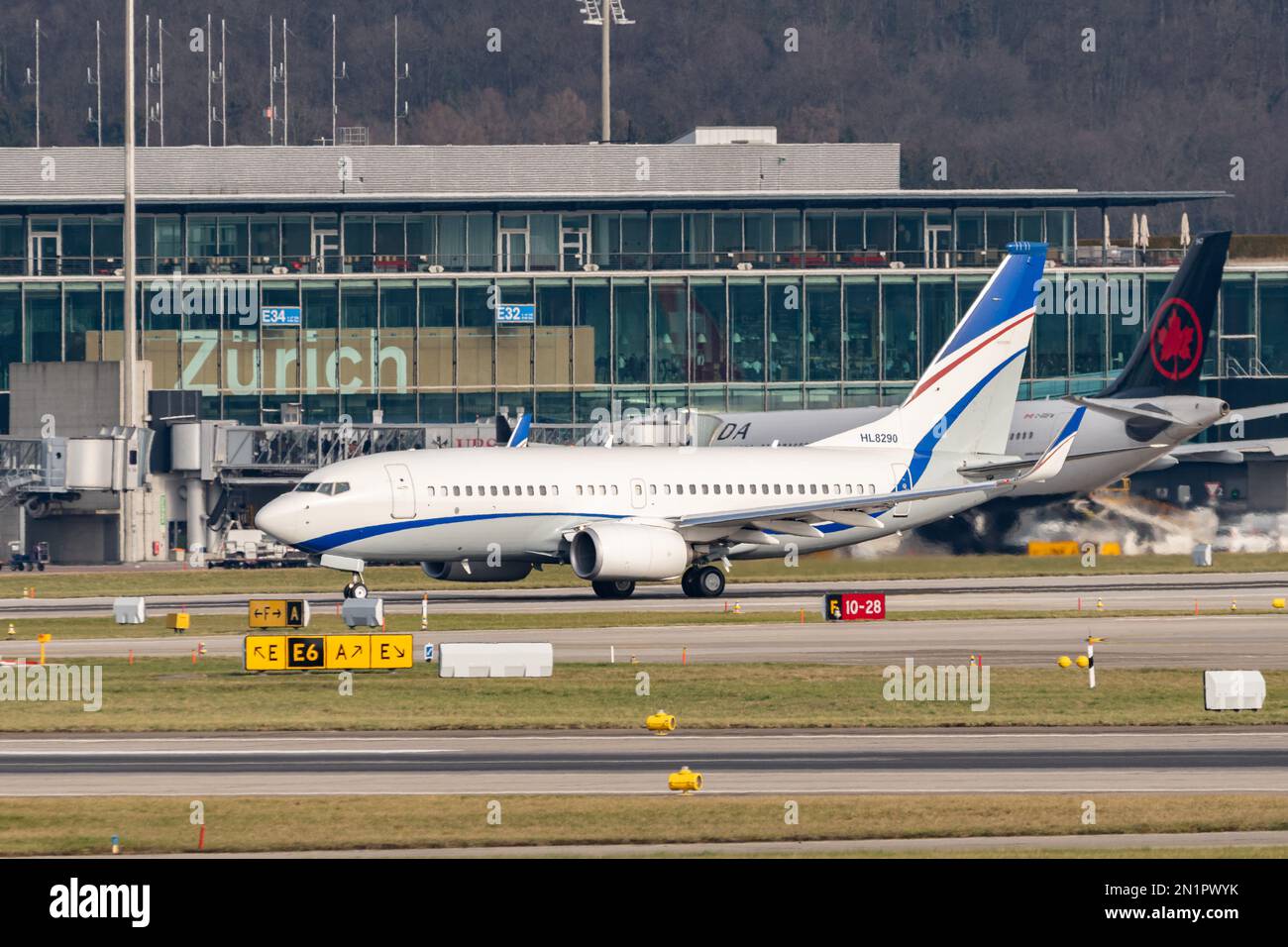 Zurich, Switzerland, January 20,2023 Korea Hyundai Boeing 737-7GE ...