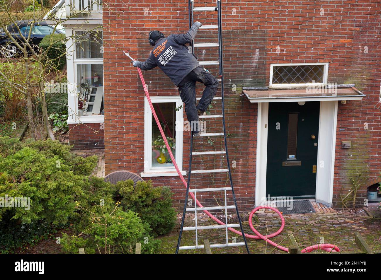 Netherlands, Cavity wall insulation is used to reduce heat loss Stock ...