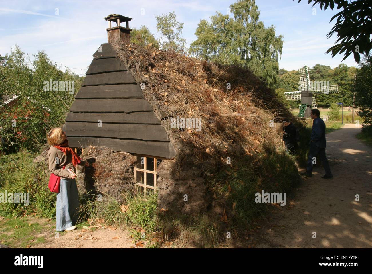 Netherlands, a mud hut ( plaggenhut in dutch) from Onstwedde and now in ...
