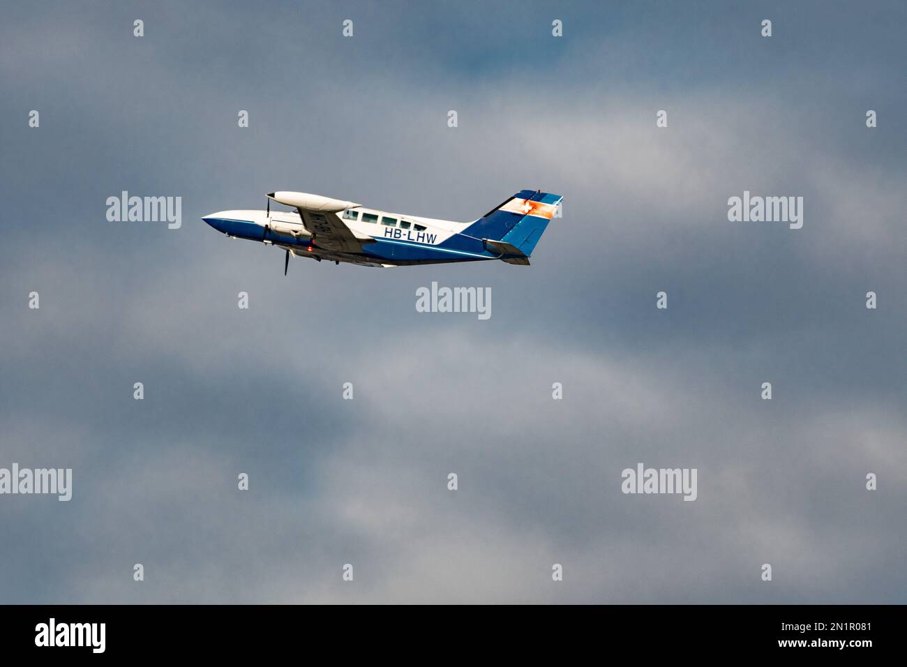 Zurich, Switzerland, January 20,2023 Cessna 402B Businessliner multi ...