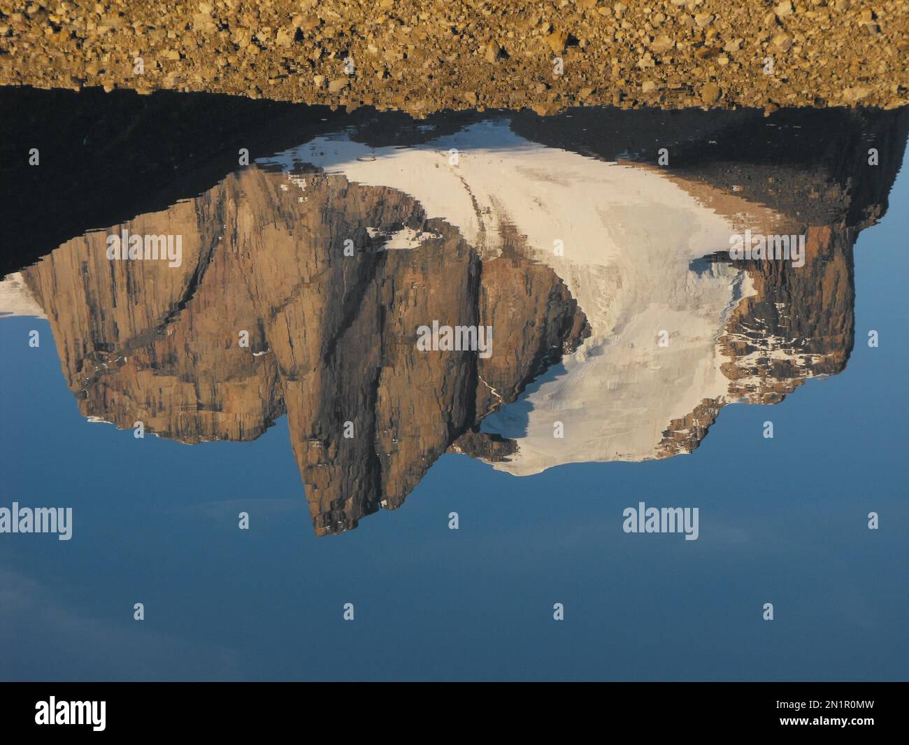 Reflection Summit Lake at Auyuittuq National Park Canada Stock Photo ...