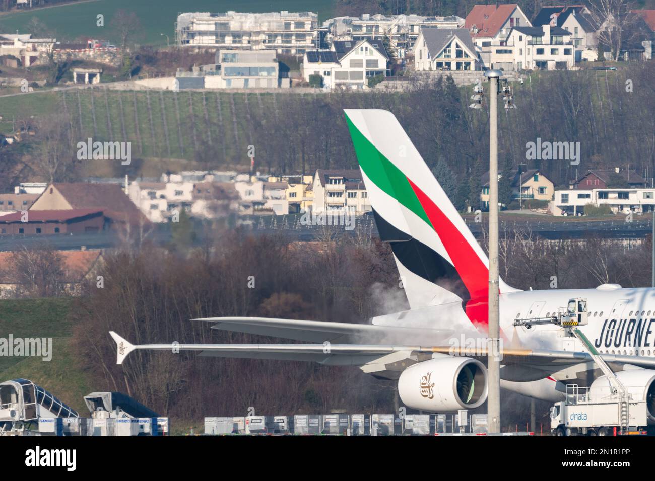 Zurich, Switzerland, January 20,2023 Emirates Airbus A380-861 aircraft ...