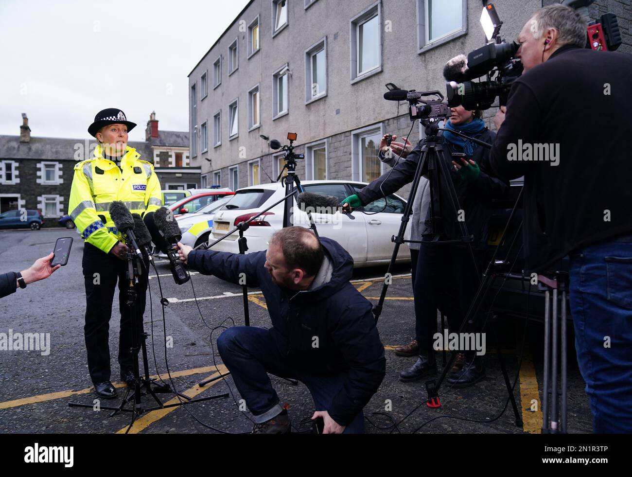 Central Scotland Police Chief Superintendent Catriona Paton speaking to the media outside ...