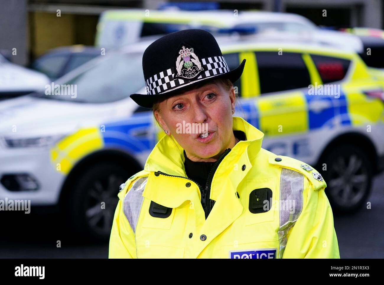 Central Scotland Police Chief Superintendent Catriona Paton speaking to ...